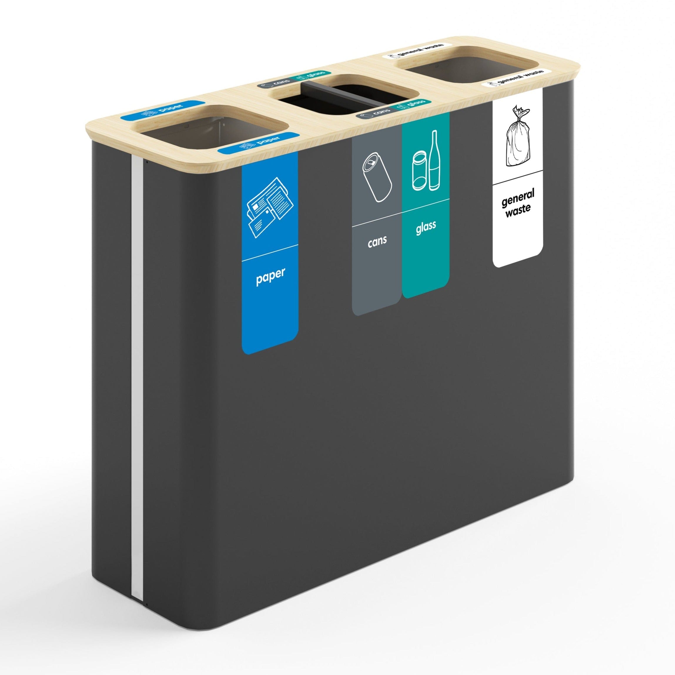 Trinity Trio Recycling Bin - 3 x 60 Litre