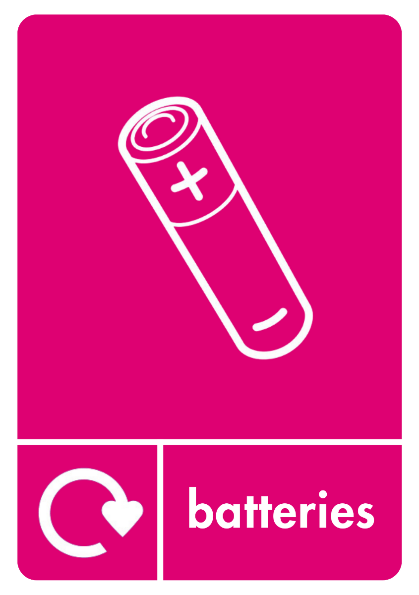 A5 Batteries Recycling Sticker | Fast Delivery As Standard