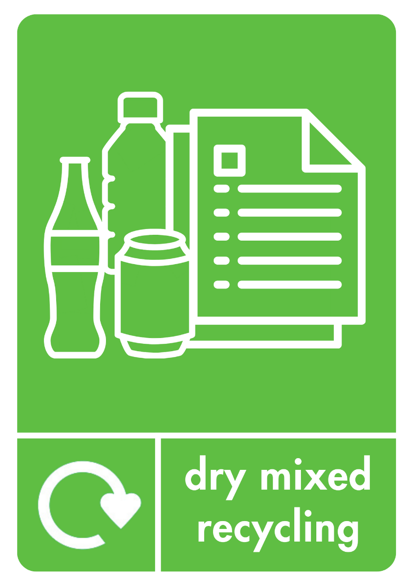 A5 Dry Mixed Recycling Sticker