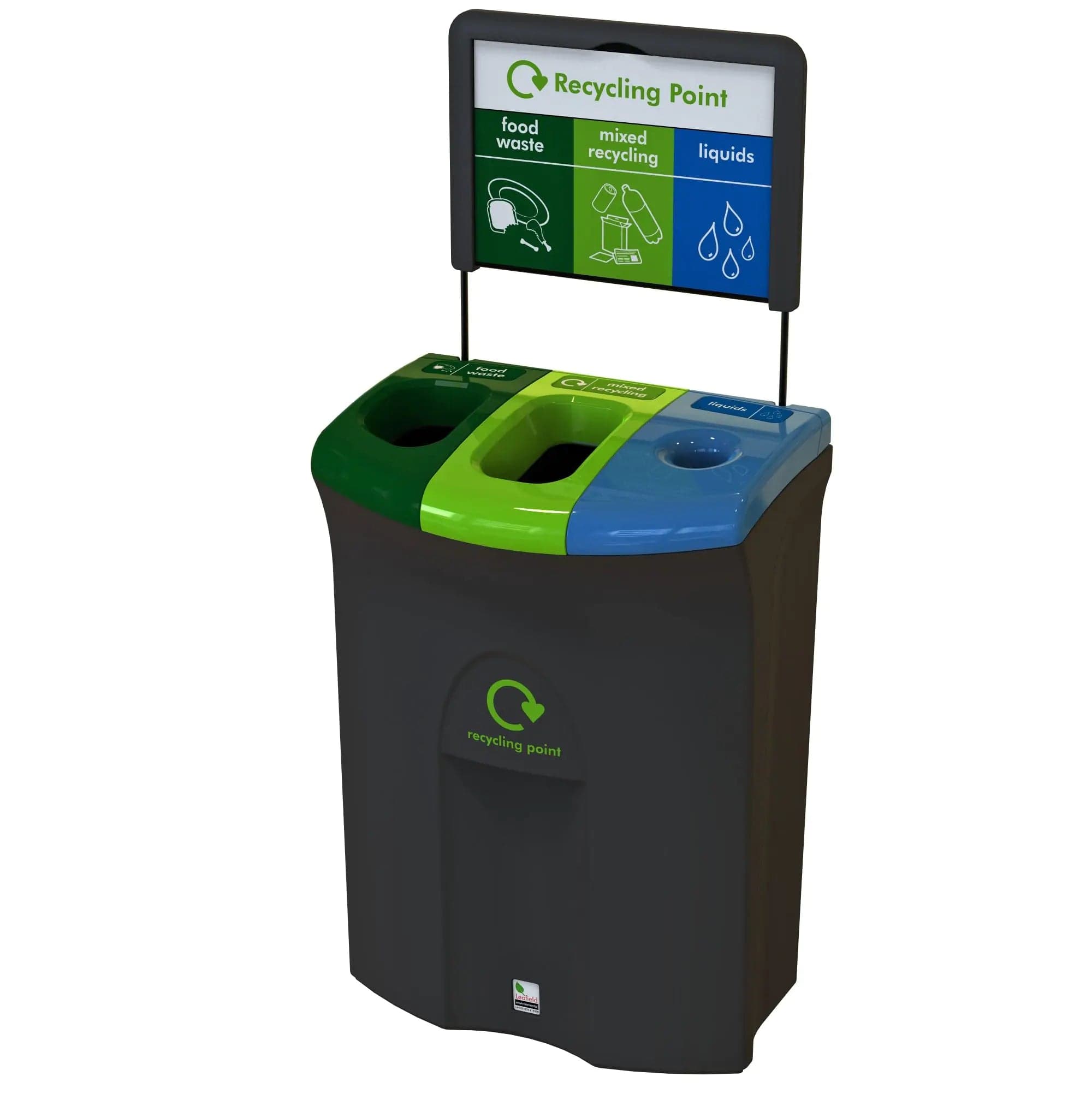 Meridian Triple Aperture Recycling Bin - 110 Litre